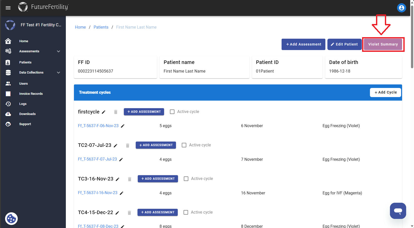 How-To: Create a VIOLET Summary Report – Future Fertility