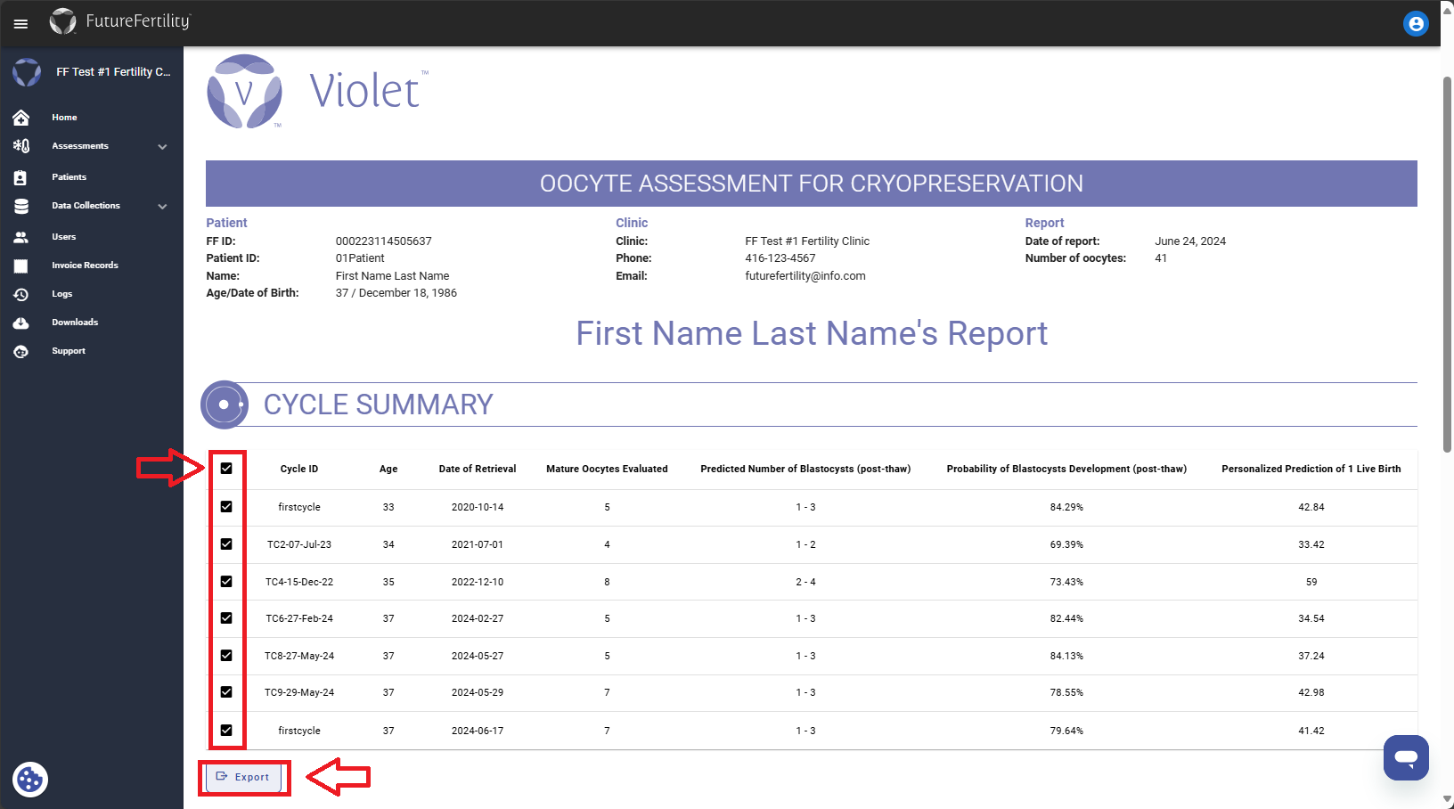 How-To: Create a VIOLET Summary Report – Future Fertility