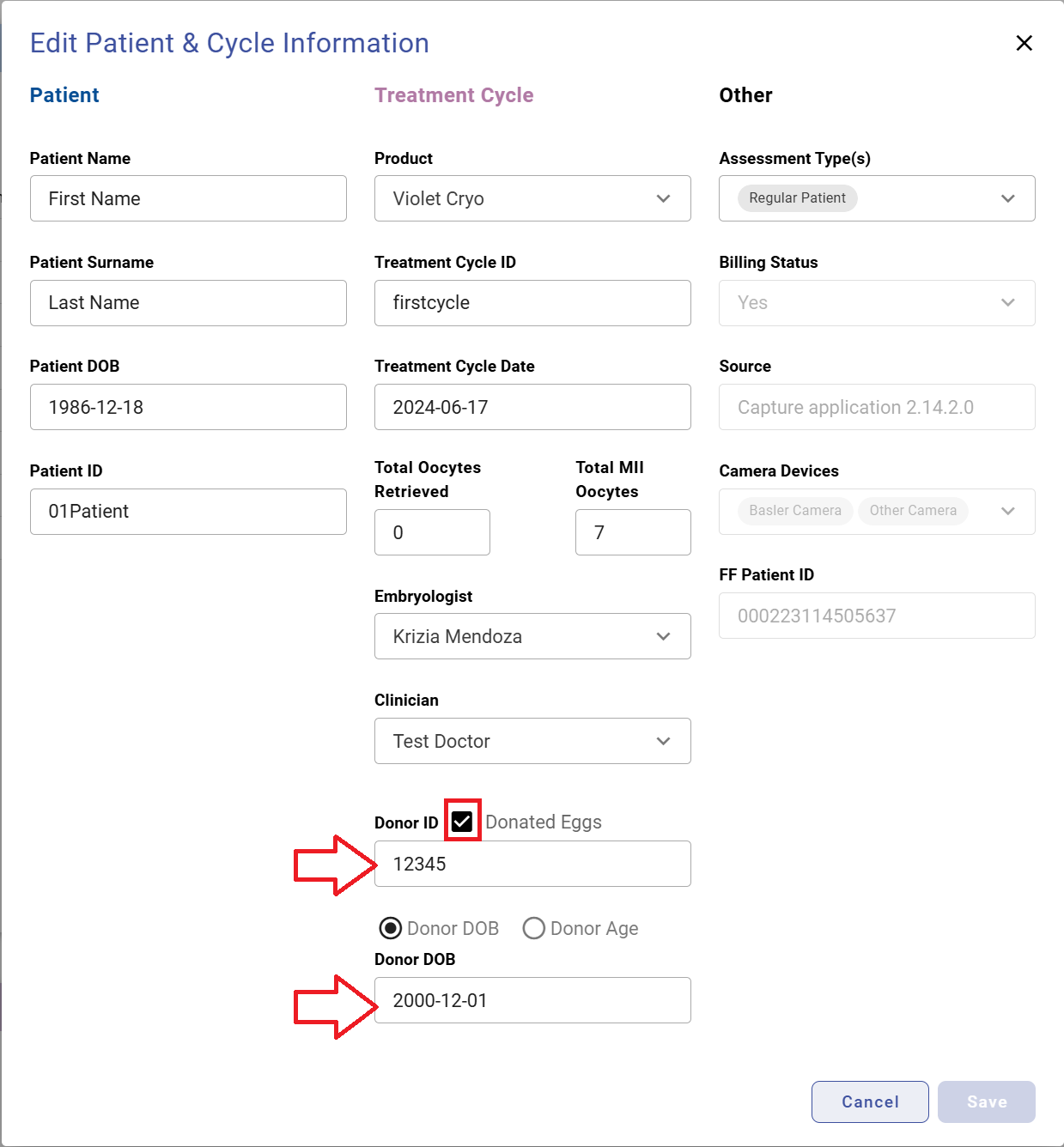 How-To: Add donor information – Future Fertility